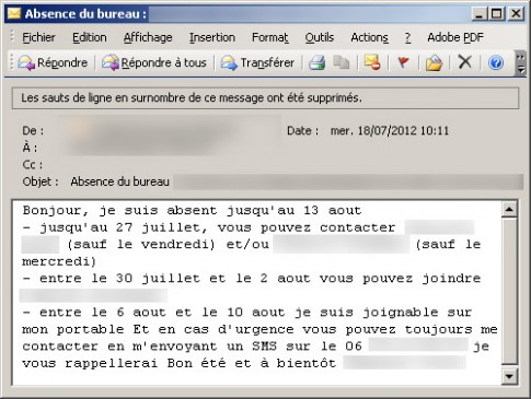 Top 10 des vrais messages d’absences de bureau