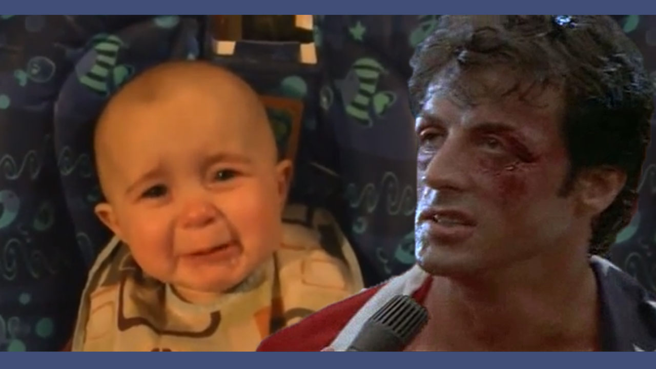 Un bébé ému par le discours de Rocky (et pas du tout par sa mère en fait)