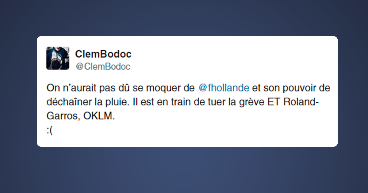 Top 18 des meilleurs tweets sur ce temps de merde, de la pluie et ...