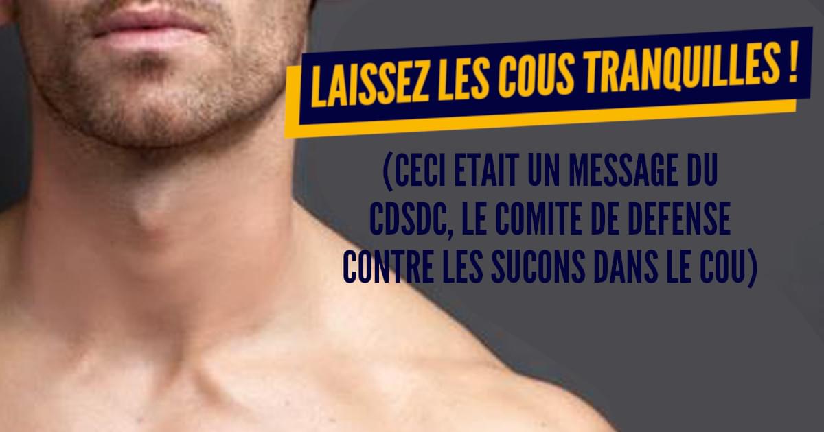 Top 10 des bonnes raisons d’arrêter les suçons, ce truc beauf et dangereux