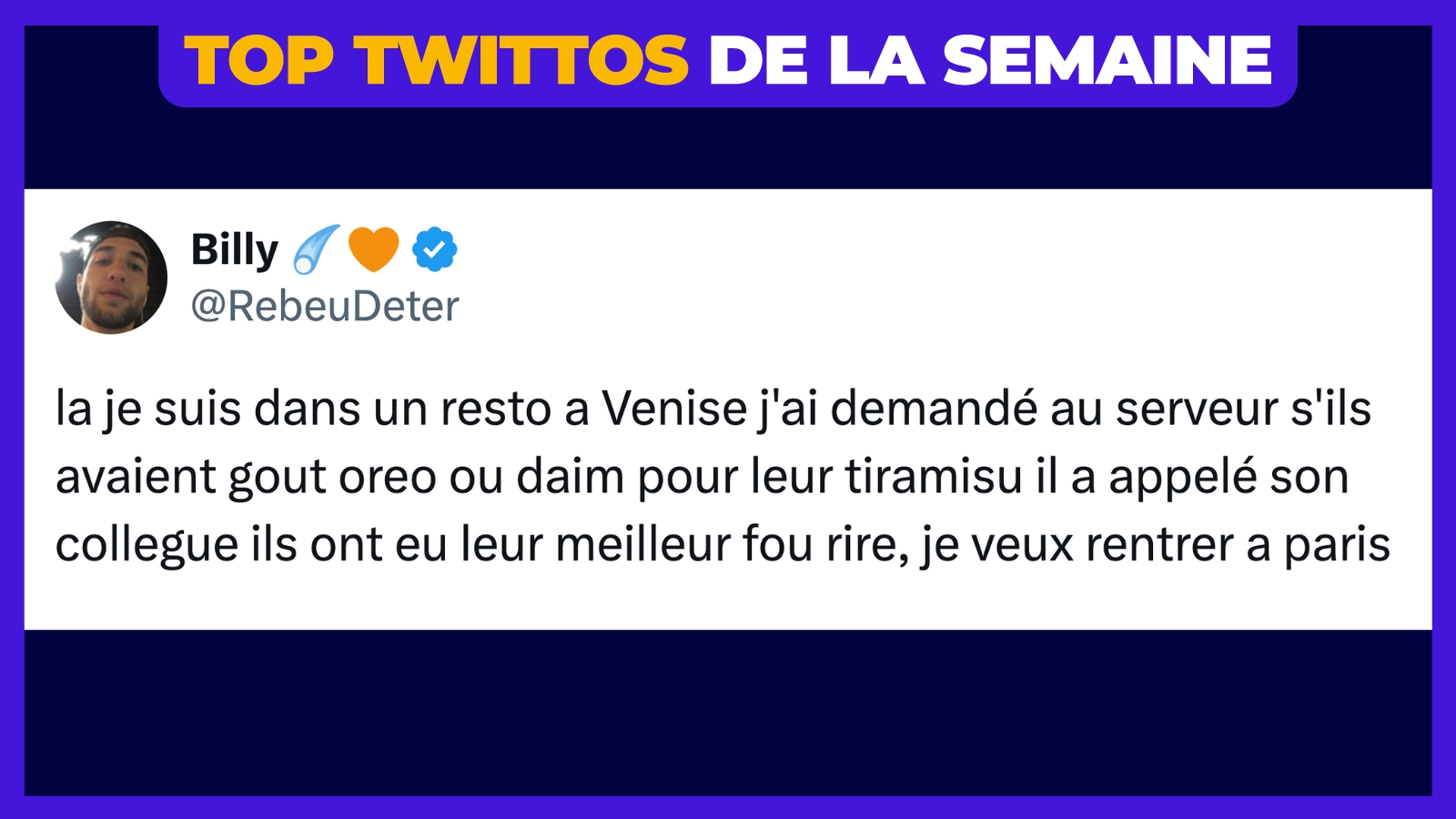 Top 12 des meilleurs tweets de @RebeuDeter, parce que c’est sympa de rire